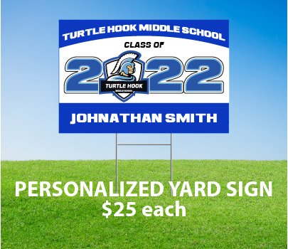 Turtle Hook Middle School Yard Sign - Personalized - Varsity Graphics
